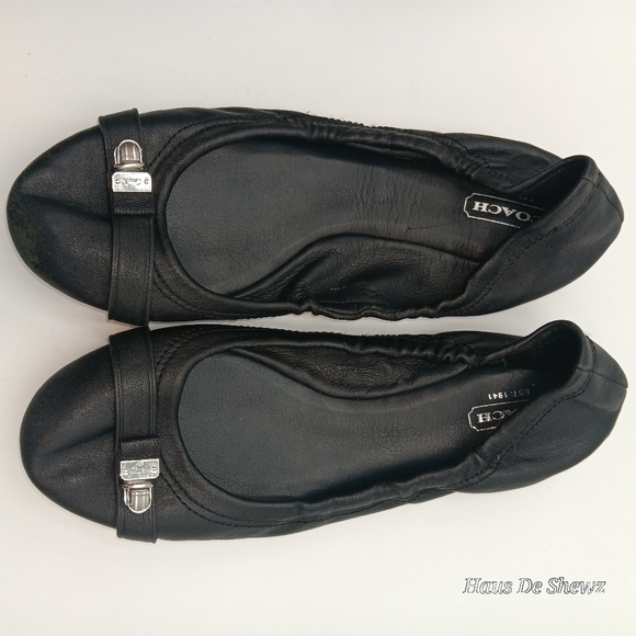 Coach | Shoes | Coach C Logo Canvasleather Ballet Flat Shoes ...